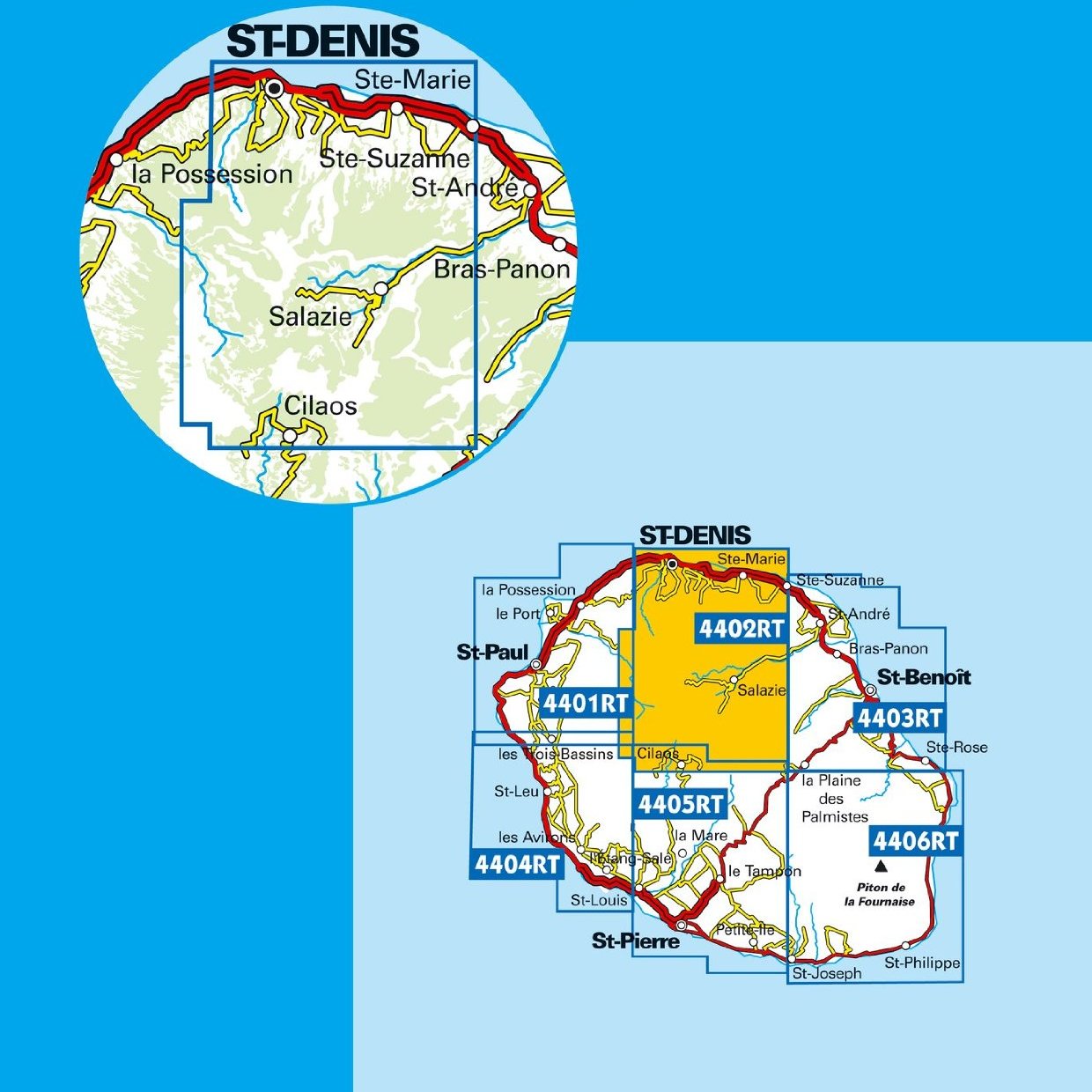 Carte du cirque de Mafate - Ile de la Réunion